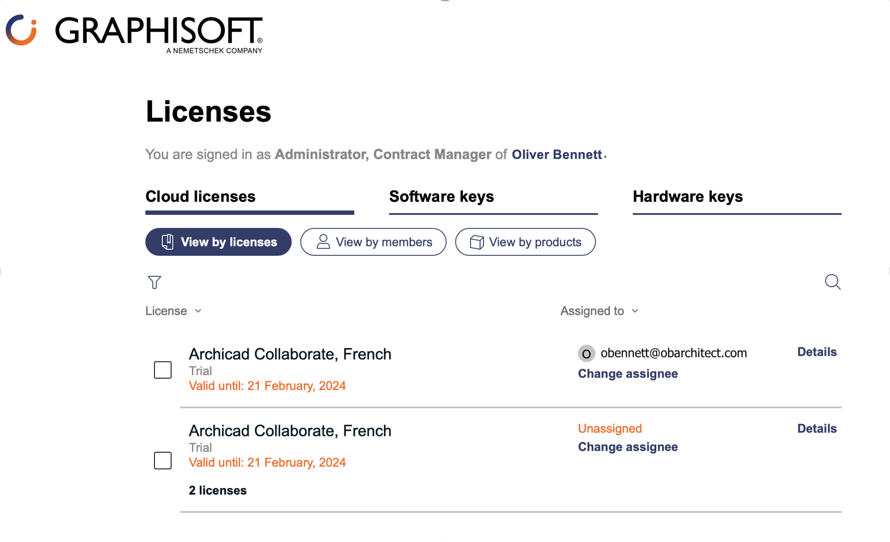 BIMcloud SaaSのユーザーとライセンスの管理方法 – GRAPHISOFTナレッジセンター